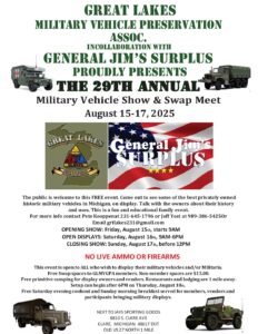2025 Military Vehicle Show Flyer - General Jim's SurplusGeneral Jim's ...